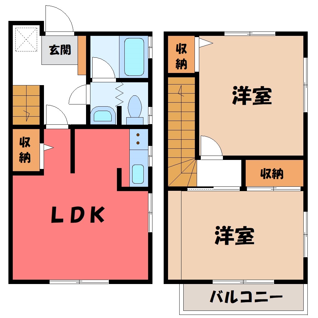 小山市 2LDK 6.2万円 メゾネット 初期費用9万円プラン！｜小山賃貸ショップ